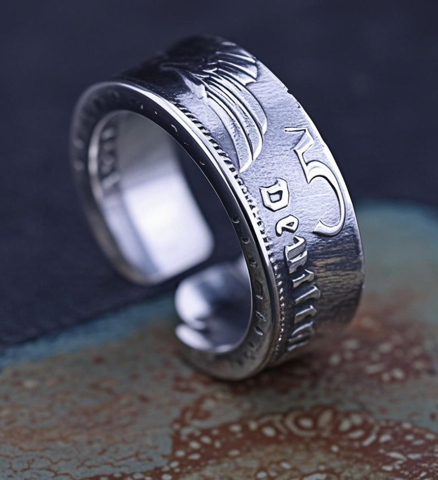 Mongolia Jewelry - German Mark Silver Coin Bangle/Ring – MongolianCraftsman