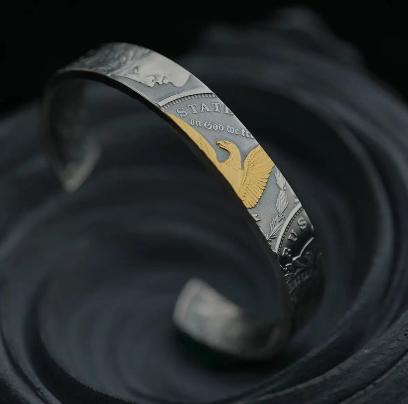 Handmade Morgan Silver Coin Ring & Bangle – Adjustable Open Design | O ...