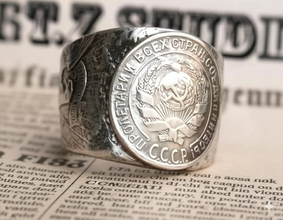 Soviet Union (USSR / CCCP) 20 Kopeks Silver Coin Ring – Adjustable Ope ...